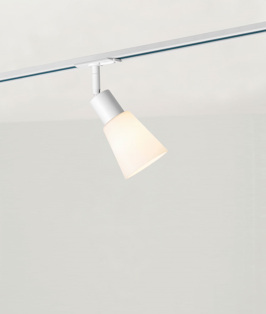 Adjustable Track Spotlight in Frosted Glass