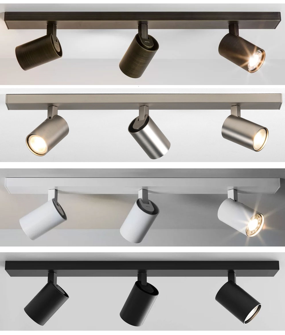 Modern Triple Light Adjustable Spot Bar in 4 Finishes