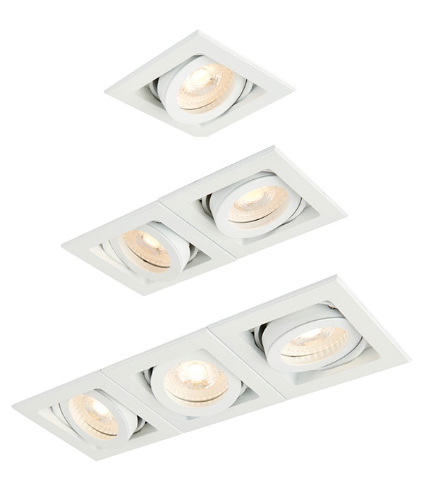 Modular Ceiling Recessed Downlight - Single, Dual or Triple - White or ...