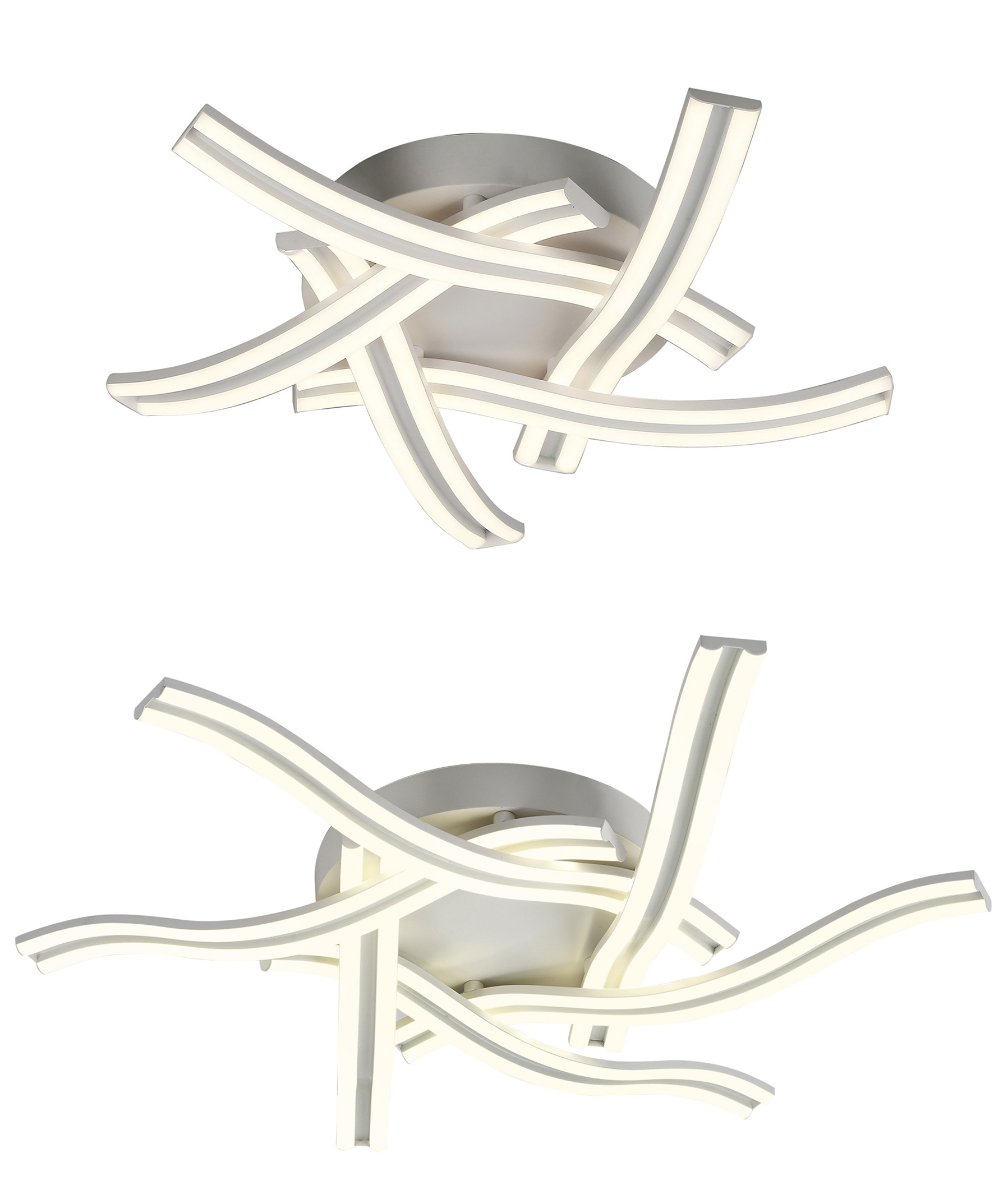 Ultra Modern Cross Over LED Strip Ceiling Light in 4 Sizes