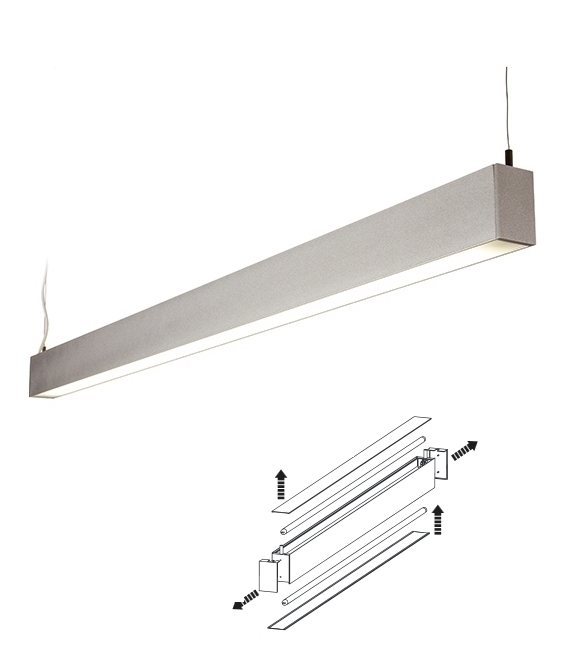 Suspended Linear Light with Direct and Indirect Light Distribution