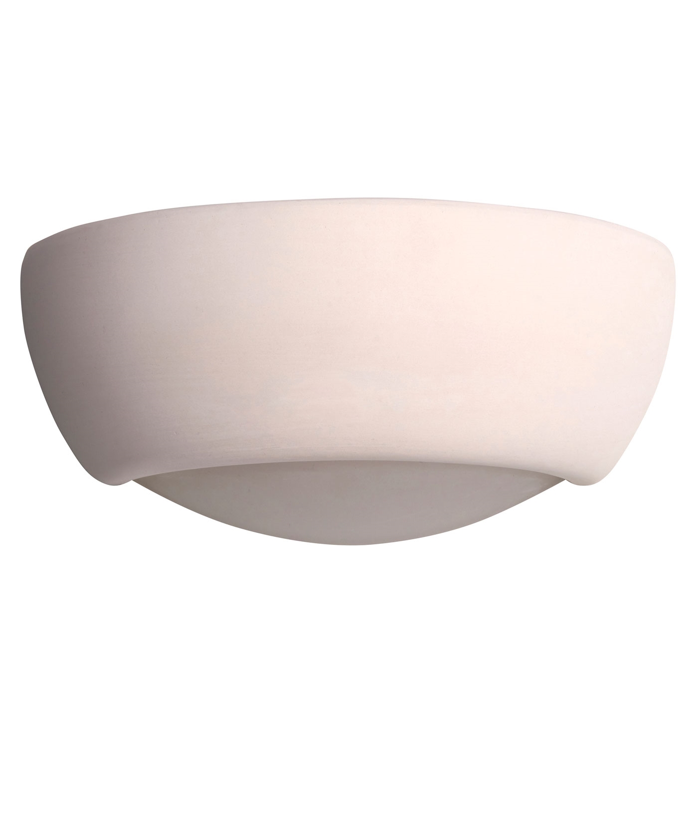 Plaster Semi-Circular Wall UpLight with Bottom Diffuser - Can be Painted