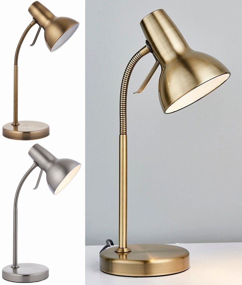 Classic Metal Domed Adjustable Reading Task Lamp - 2 Finishes