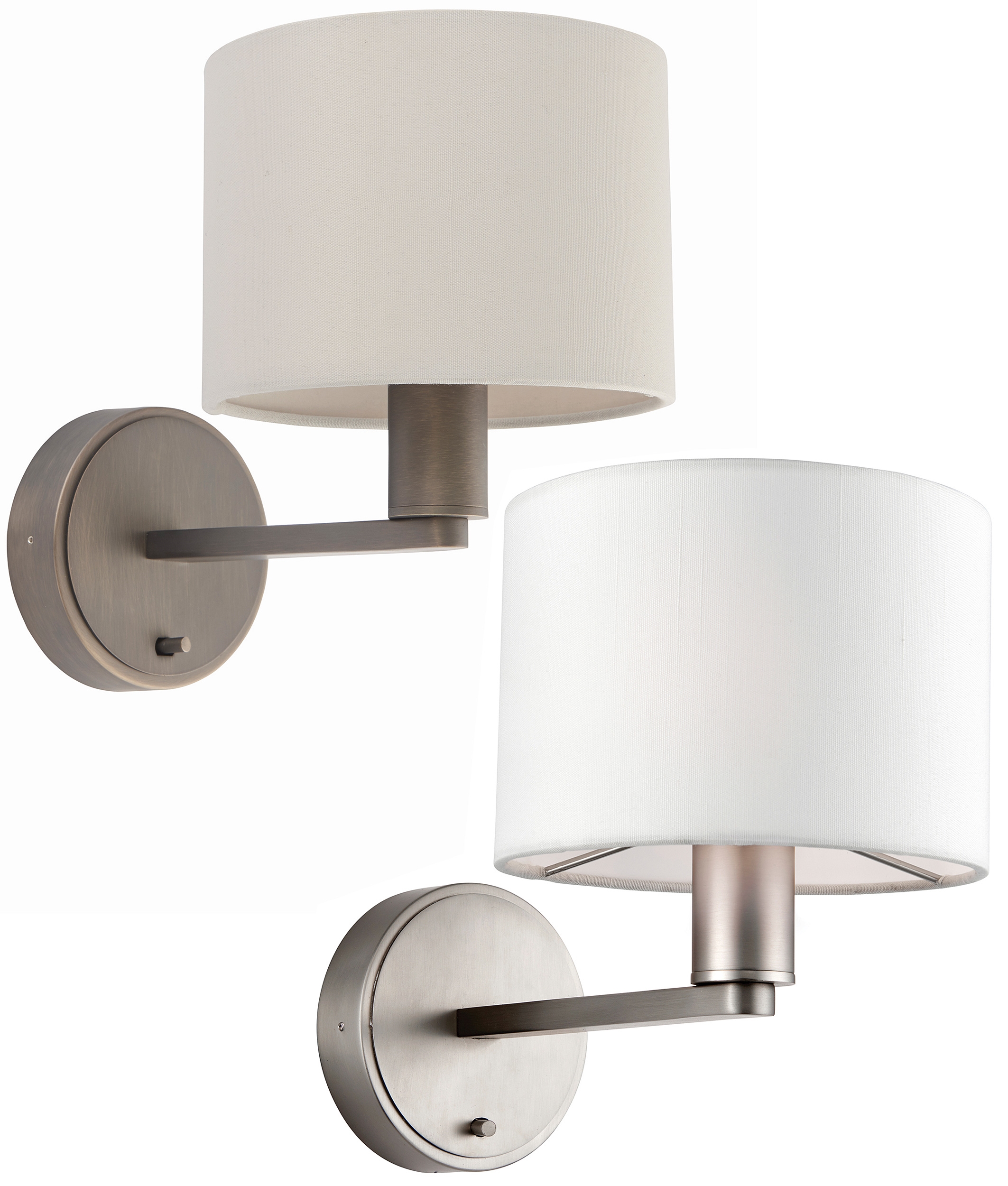Modern Switched Wall Light with Fabric Shade
