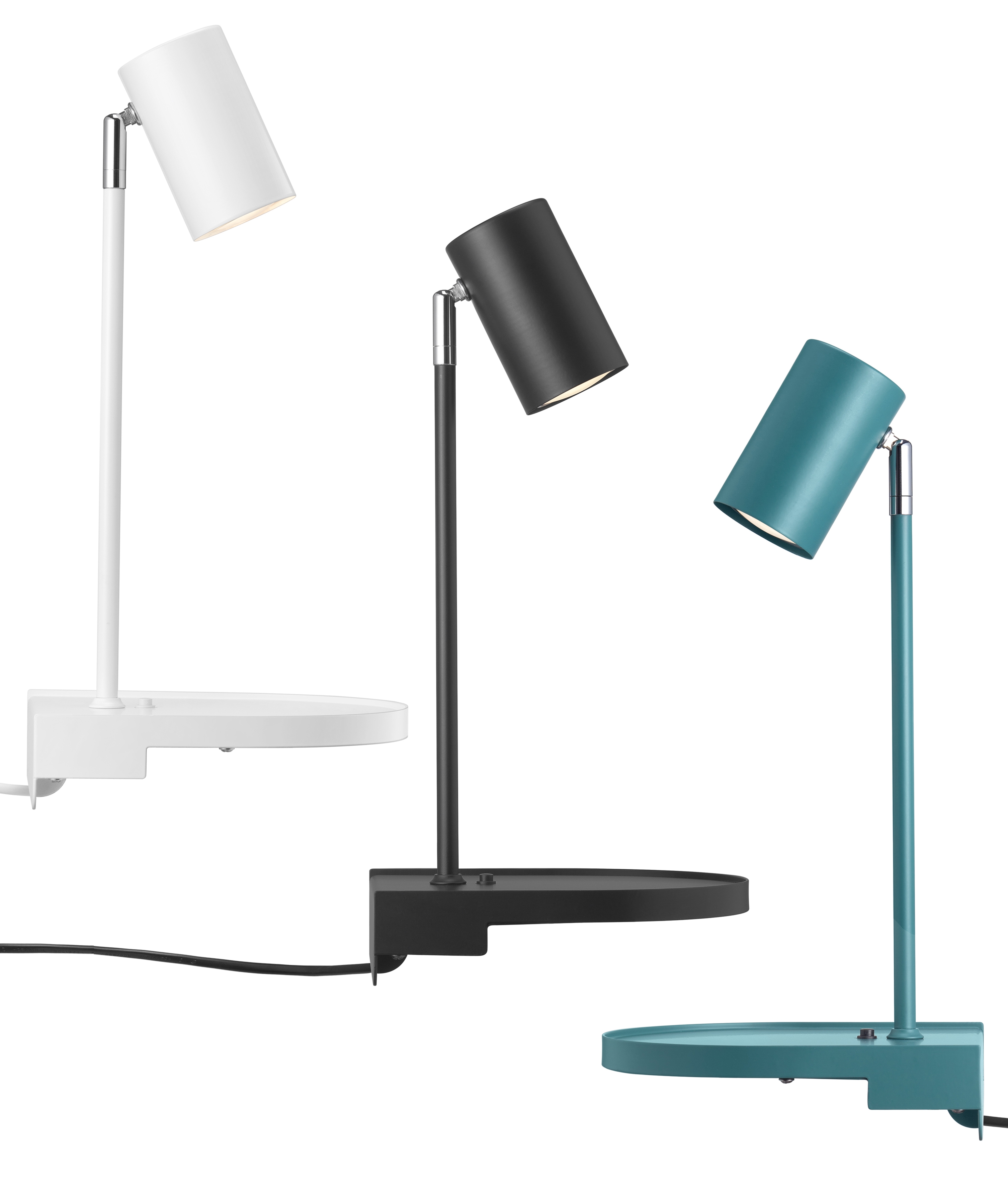 Wall Light with Integrated Shelf and USB Sockets - 3 Colours