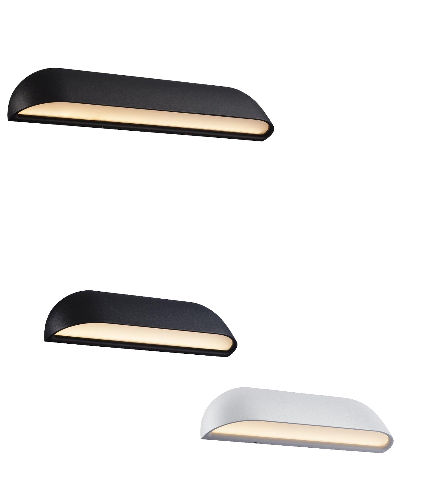 Wide Outdoor LED Wall Washing Light in White or Black Finish