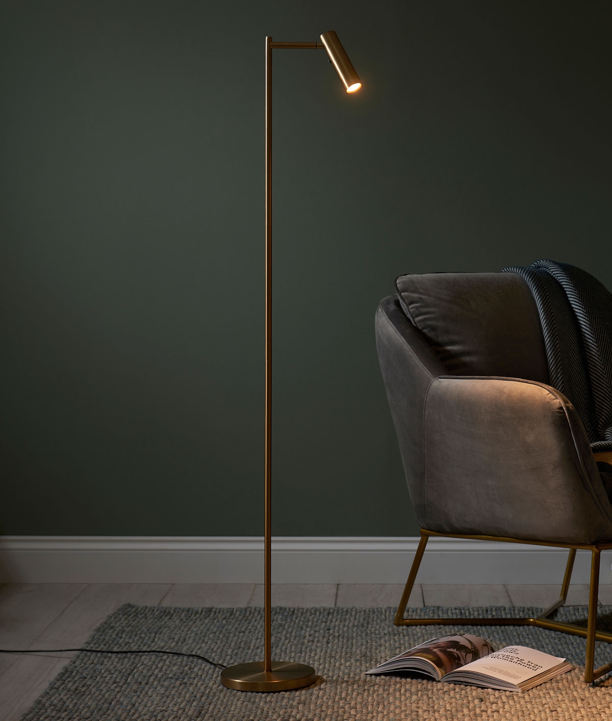 Adjustable LED Task Floor Light with 3 Stage Dimming