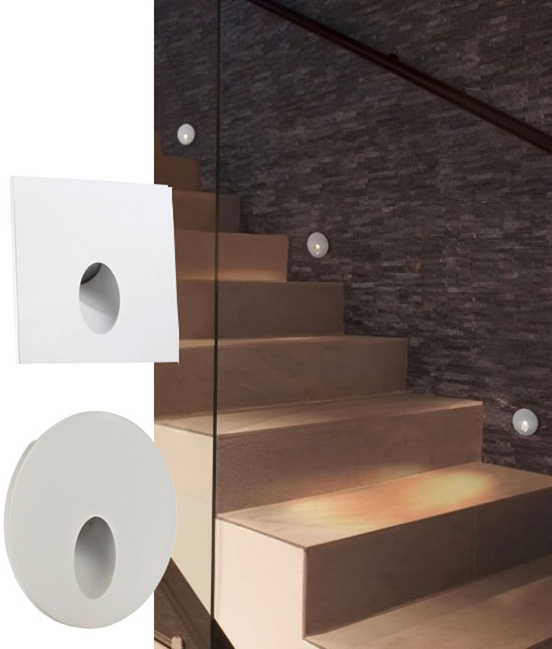 Recessed White LED Wall Light for Steps and Low Level Lighting