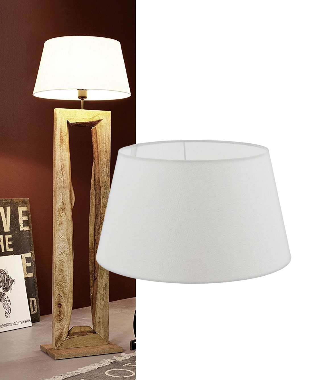 White Linen Shade for Floor or Table Light