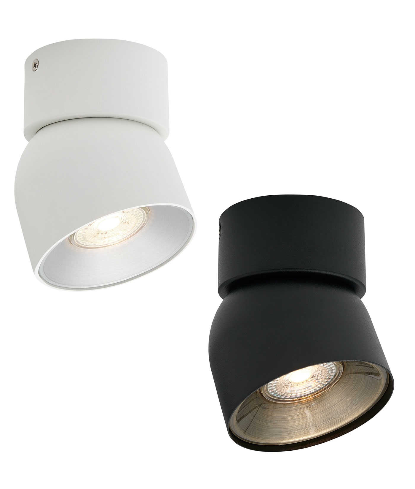 Single Adjustable Surface Mounted Spotlight - White or Black