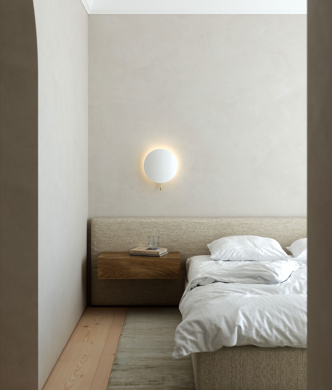 Circular Curved Wall Light Providing Indirect Soft Light