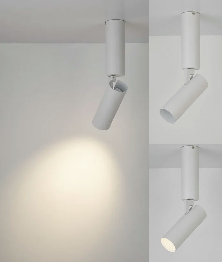 Adjustable Surface Mounted Ceiling Spotlight - White or Black