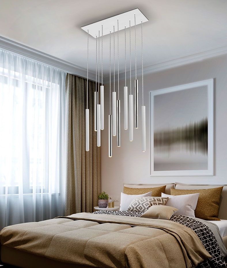 Tubular LED Pendant Choose 11 or 14 Light Option with dimmable options ...