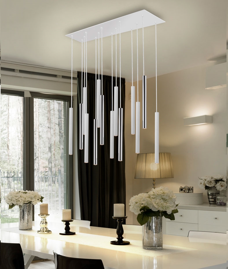 Tubular LED Pendant Choose 11 or 14 Light Option with dimmable options ...