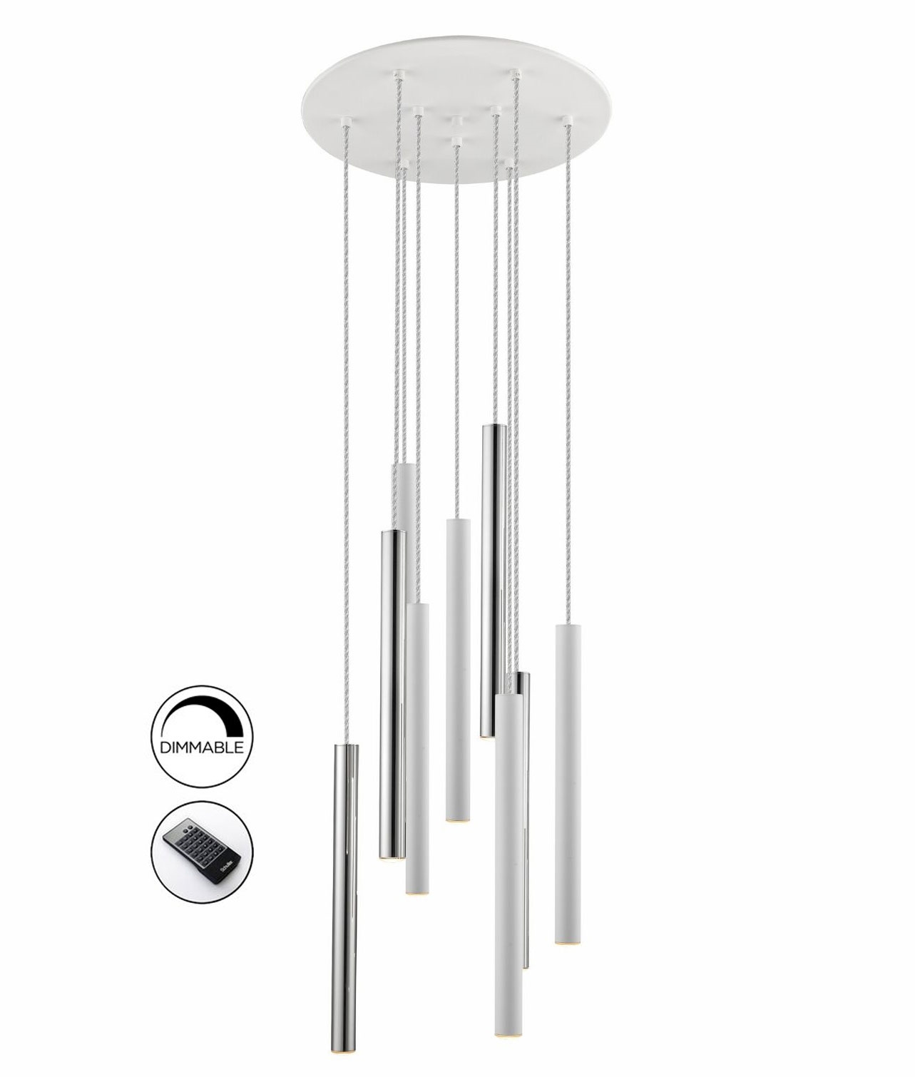 5 or 9 Light Tubular LED Pendant