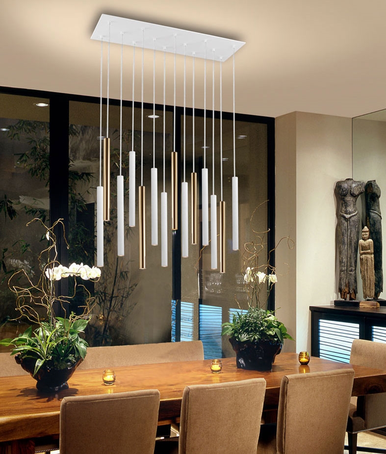 Tubular LED Pendant Choose 11 or 14 Light Option with dimmable options ...