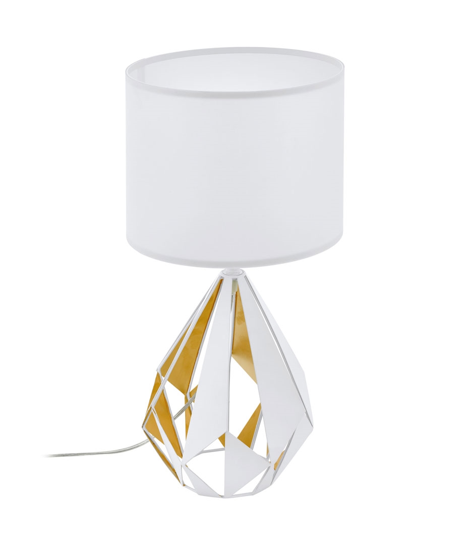 Fabric Shade and Geometric Base Table Light - 2 Options