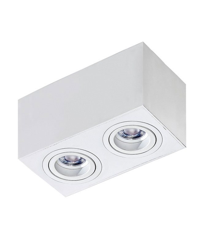 Square Surface Mounted Downlight IP44 - Two Sizes - Black or White