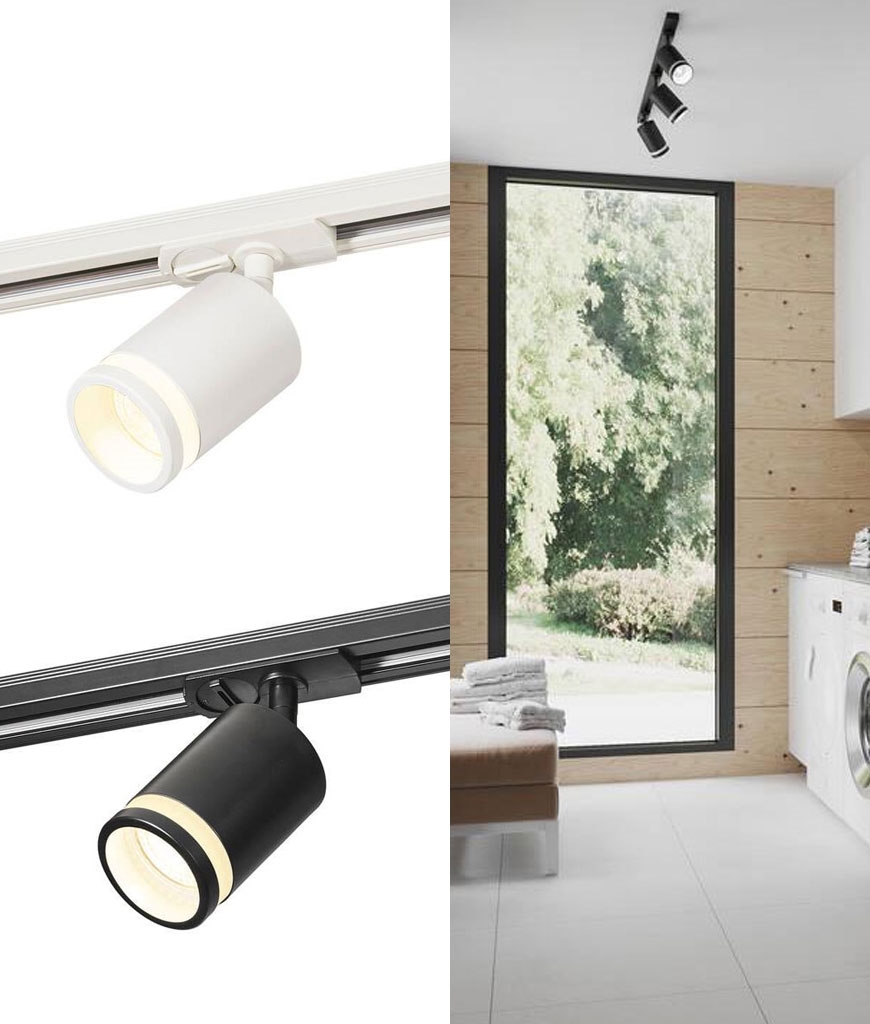 Adjustable Track Head with Halo Light Effect to Shade - GU10 Suitable