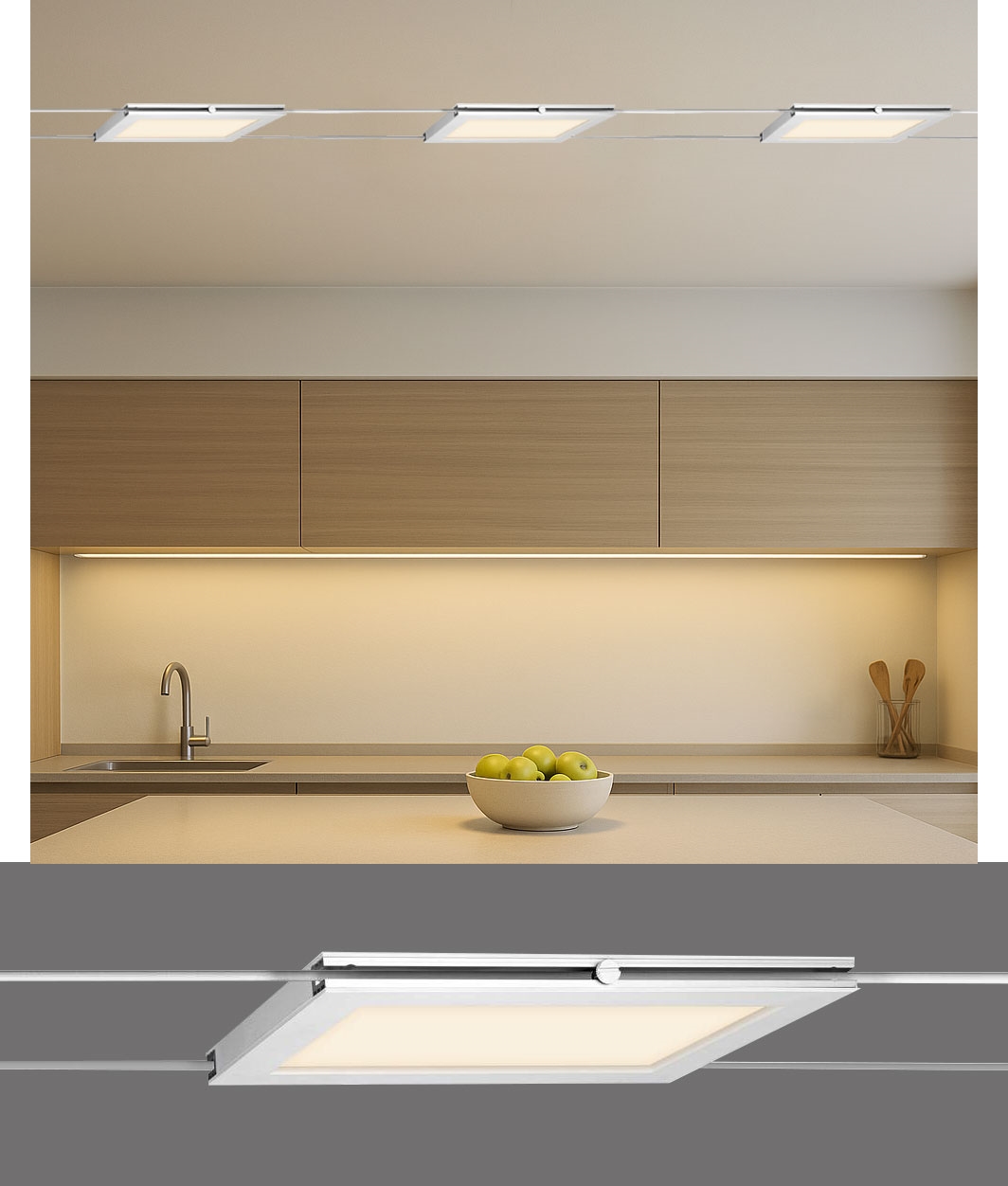 White LED Panel for 12V Cable Lighting – Slimline, 580lm gives a wider ...