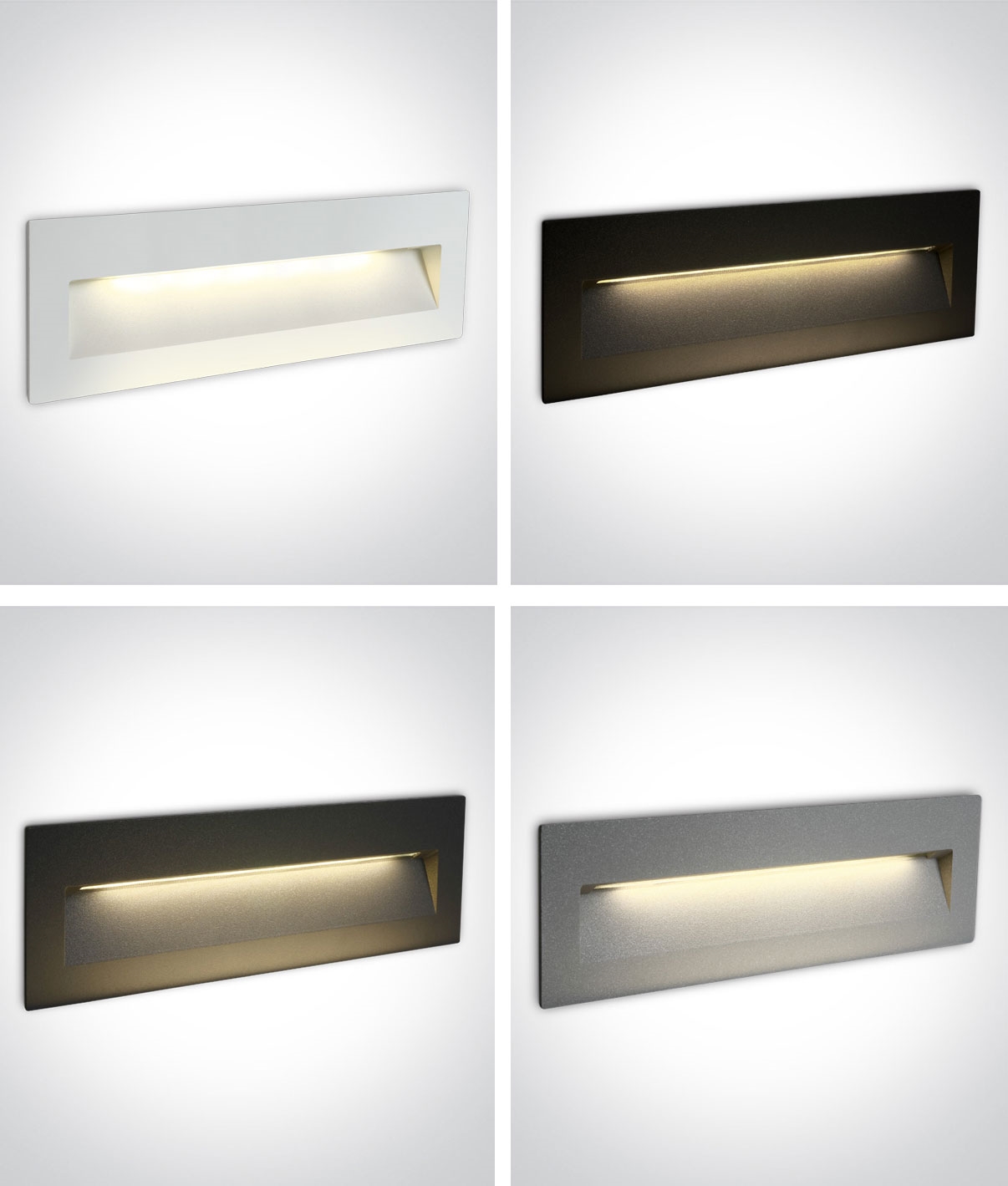 One Light 68068C/W/W WHITE WALL RECESSED 7W IP65 DARK LIGHT 100-240V