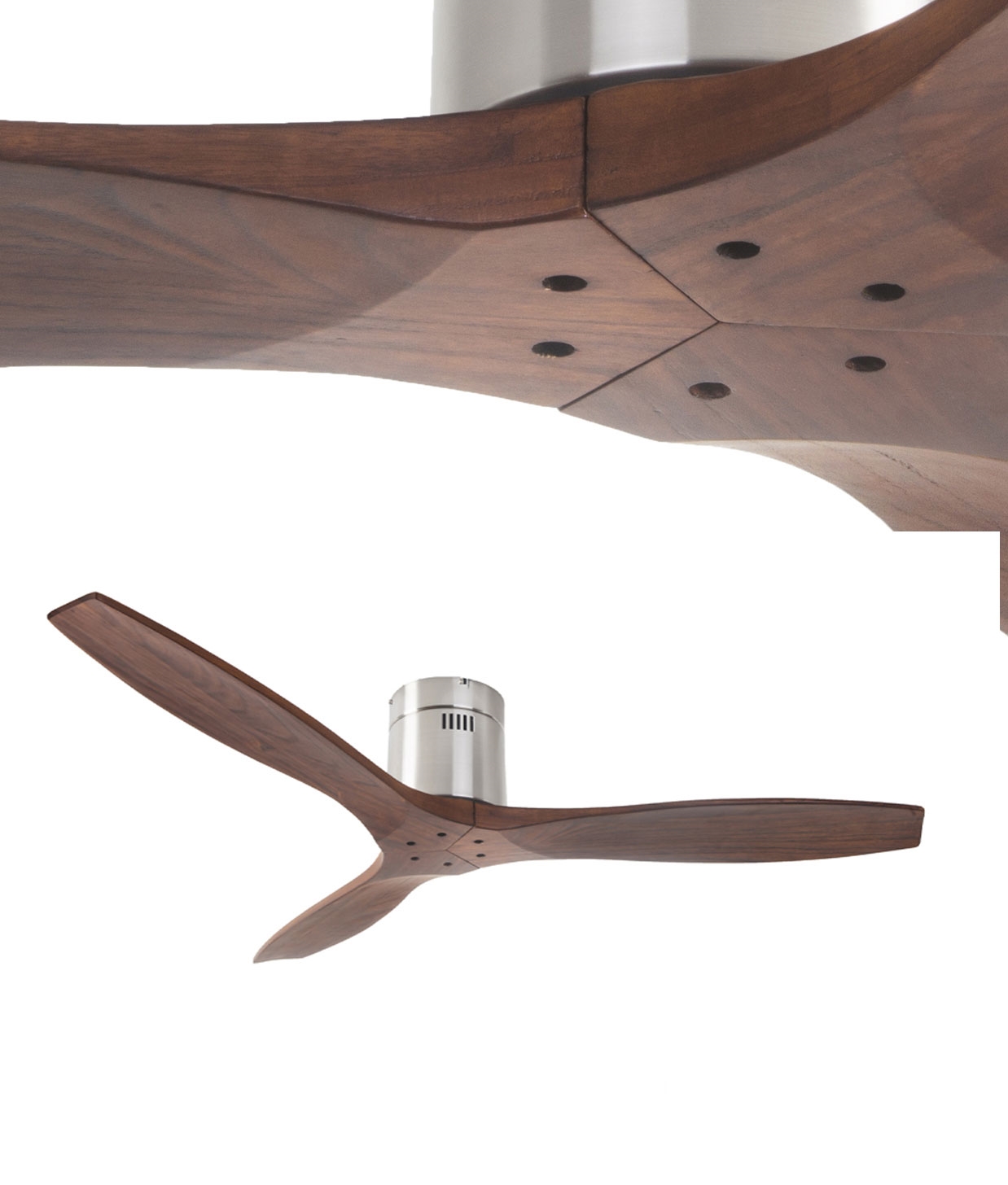 Dark Wood Propeller Style Blade Ceiling Fan with Modern Styling