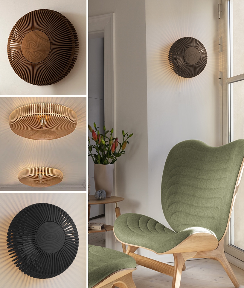 Slatted Wood Round Fitting for Ceiling or Wall - Great Light Display