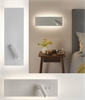 White LED Backlit Rectangular Bedside Wall Light with Adustable Reading ...
