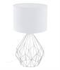Geometric Wire-Frame Sofa Table Lamp with a Fabric Shade