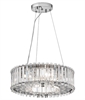 Crystal prism and chrome chandelier for bathrooms