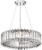 Crystal prism and chrome chandelier for bathrooms