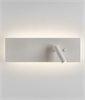 White LED Backlit Rectangular Bedside Wall Light with Adustable Reading ...