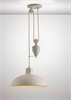 Rise & Fall Ceiling Light with Counterweight - cream spun aluminium ...