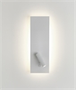 White LED Backlit Rectangular Bedside Wall Light with Adustable Reading ...