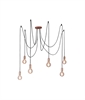 6 Light Copper Detailed Spider Pendant