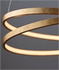 Interlocking Suspended Rings of Light - Gold Leaf Double Ring LED Pendant