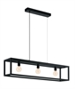 Industrial Black Metal Open Box Frame Linear Ceiling Light for 3 ...