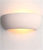 Plaster Semi-Circular Wall UpLight with Bottom Diffuser - Can be Painted