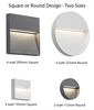 Surface-Mounted LED Guide Wall light, Round or Square 2 or 4 Watts