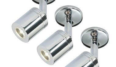 Ultra Compact LED Spotlight in Chrome - Great for uplight vaulted ceilings